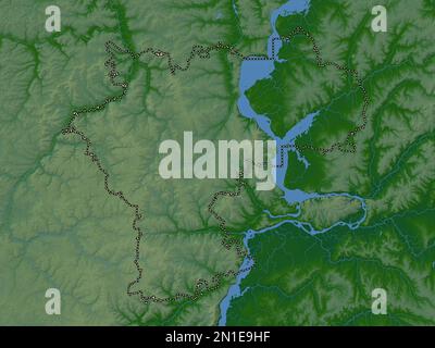 Ul'yanovsk, region of Russia. Elevation map colored in wiki style with ...