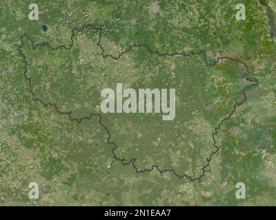 Vladimir, region of Russia. Low resolution satellite map. Corner ...