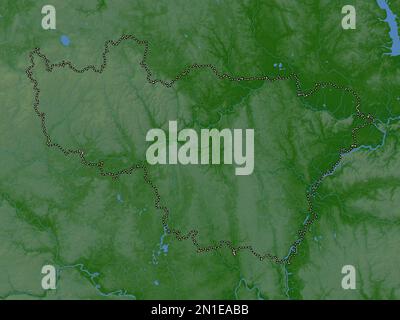 Vladimir, region of Russia. Elevation map colored in wiki style with ...