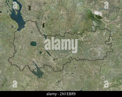 Vologda, region of Russia. High resolution satellite map. Locations and ...
