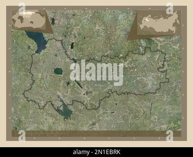 Vologda, region of Russia. High resolution satellite map. Locations and ...
