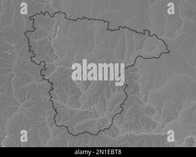 Voronezh, region of Russia. Grayscale elevation map with lakes and ...