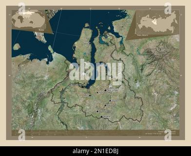 Nenets, autonomous province of Russia. High resolution satellite map ...