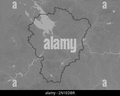 Yaroslavl', region of Russia. Grayscale elevation map with lakes and ...