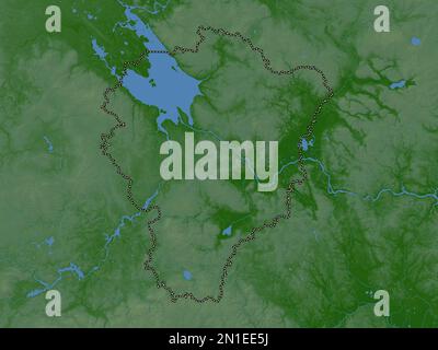 Yaroslavl', region of Russia. Elevation map colored in wiki style with ...