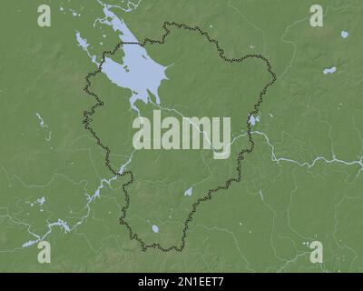 Yaroslavl', region of Russia. Colored elevation map with lakes and ...