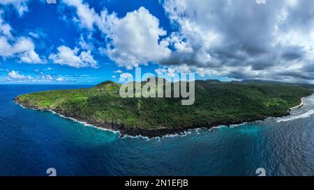 Aerial of the volcanic south coast, Taveuni, Fiji, South Pacific Stock ...