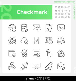 Check mark pixel art icons Stock Vector Image & Art - Alamy
