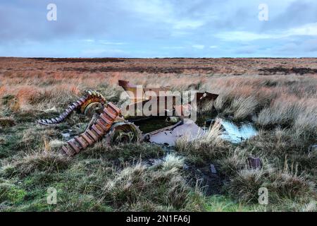 The Remains of a Destroyed WW2 Tank, Cotherstone Moor, Teesdale, County ...