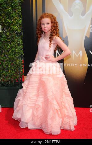 Francesca Capaldi arrives at the 2015 Creative Arts Emmy Awards held at ...