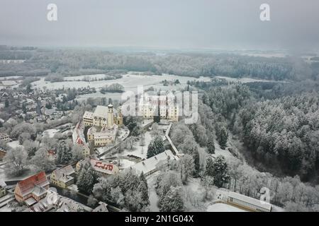 Wolfegg, Germany. 06th Feb, 2023. The Loreto Chapel is covered with ...