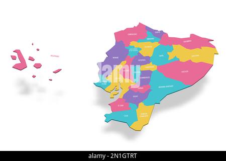 Vector blank map of Ecuador with provinces and administrative divisions ...