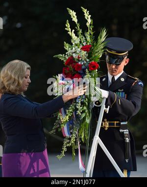 Armed Forces Minister Penny Mordaunt (left) chats with Staff Sergeant ...