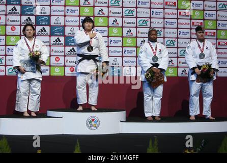 Hayun Kim Korea and Maya Akiba of Japan during the Judo Paris Grand ...