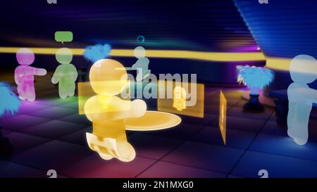 virtual universe avatar of person is using dating service - industrial ...