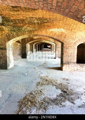 A vertical shot of the inside of Fort Zachary Taylor in Key West ...