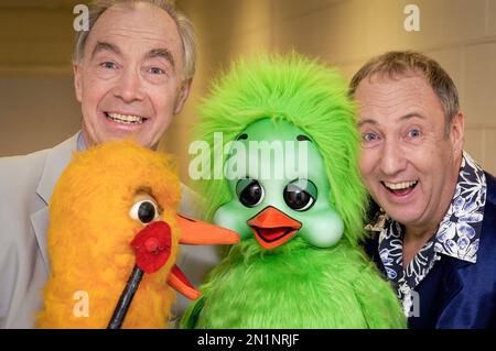 Keith Harris and Orville photographed with Bernie Clifton and Peter Kay ...
