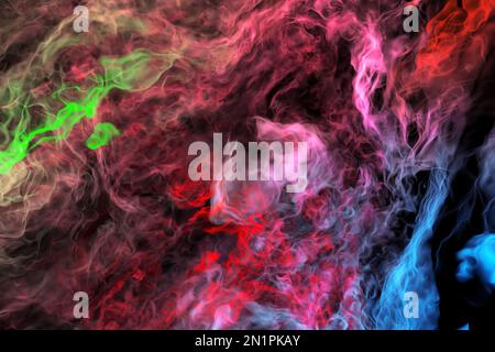 Foggy smoke. Colorful mysterious nebula. Abstract background 3d ...