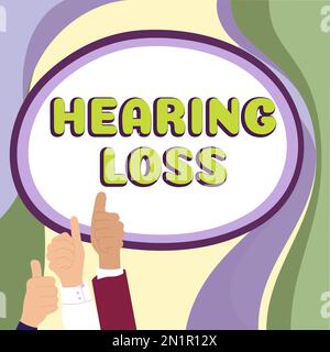 Handwriting text Hearing Loss. Concept meaning is partial or total ...