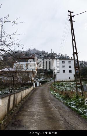 Landscape photo with Surmene town. Trabzon, Turkey. Residential houses ...