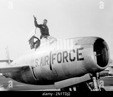 A U.S. Air Force Pilot from the 77th Fighter Squadron (77th FS) enters ...
