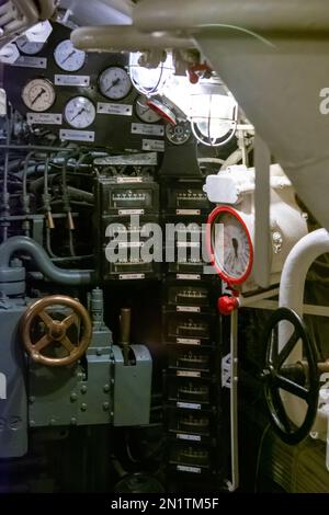 The U-505 German submarine (U-boat) on display at the Museum of Science ...