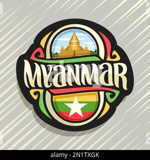 Myanmar country typography word text suitable for logo icon design ...