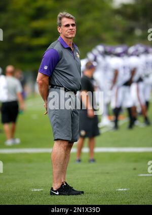 Minnesota Vikings' general manager Rick Spielman walks off the field ...