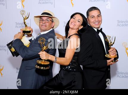 KMEX's Andres Pruna, from left, Gabriela Teissier and Hugo Olguin ...