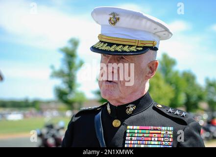 Lt. Gen. Richard P. Mills, commander of Marine Forces Reserve, looks as ...