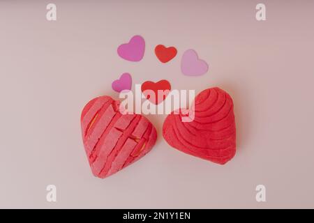 Heart-shaped shell bread for the day of love and friendship Stock Photo ...