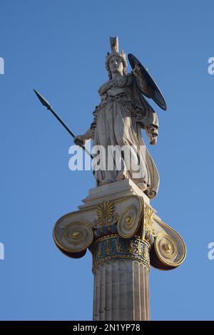 Athens statue on pillar Stock Photo - Alamy