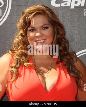 Track and field athlete Amanda Bingson arrives at the ESPY Awards at ...