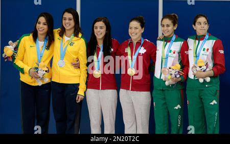 Meaghan Benfeito and Roseline Filion from Canada perform during the ...