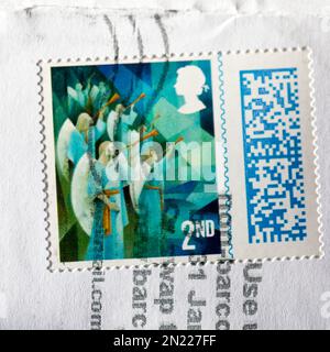 Second class franked British postage stamp Christmas 2022 Stock Photo ...
