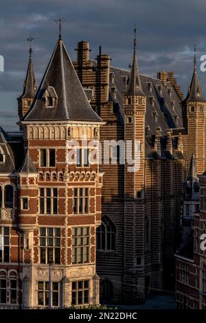 Historic Buildings and Museum Vleeshuis, Antwerp, Belgium Stock Photo ...