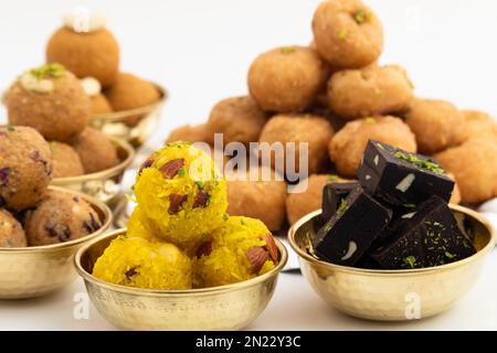 Traditional Indian Mithai Shahi Kesar Nariyal Honey Laddu, Ladoo Or ...