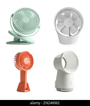 Set of different fans on white background, banner design Stock Photo ...