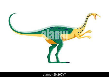 Elmisaurus dinosaur cartoon character. Prehistoric lizard, extinct ...