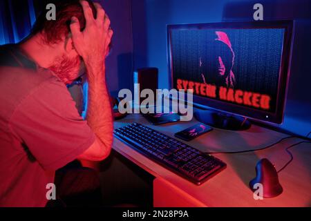 Hacked system alert message showing on multiple monitors flashing ...