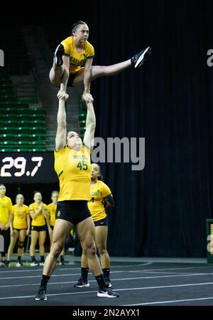 February 5 2023: Baylor Bears Bayley Humphrey (45) holds up Baylor ...