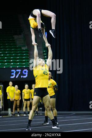February 5 2023: Baylor Bears Bayley Humphrey (45) holds up Baylor ...