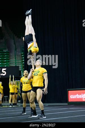 February 5 2023: Baylor Bears Bayley Humphrey (45) holds up Baylor ...