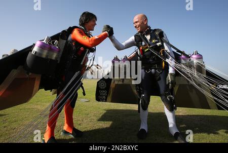 Jetman Yves Rossy Flying with his Jet Wing Pack in Locarno, Switzerland ...