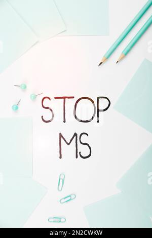 Conceptual caption Stop Ms. Concept meaning prevent disease marked by ...
