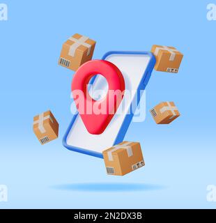 pin location in box icon Stock Vector Image & Art - Alamy