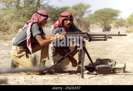 Trucial Oman Scout recruits undergo instruction at the outpost in the ...