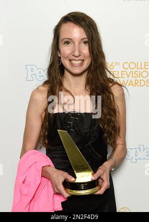 Melissa Hoppe, of American Film Institute, accepts the 1st place award ...