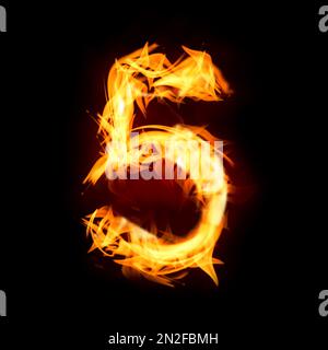 Flaming 1 on black background. Stylized number design Stock Photo - Alamy