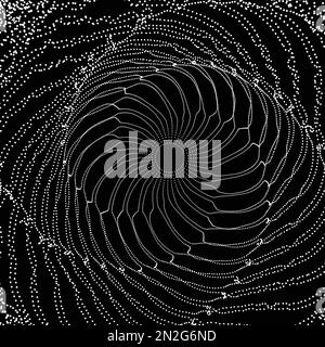 Tunnel. Array with Dynamic Particles. Futuristic Style. Cyberspace Grid. 3D Vector Illustration ...